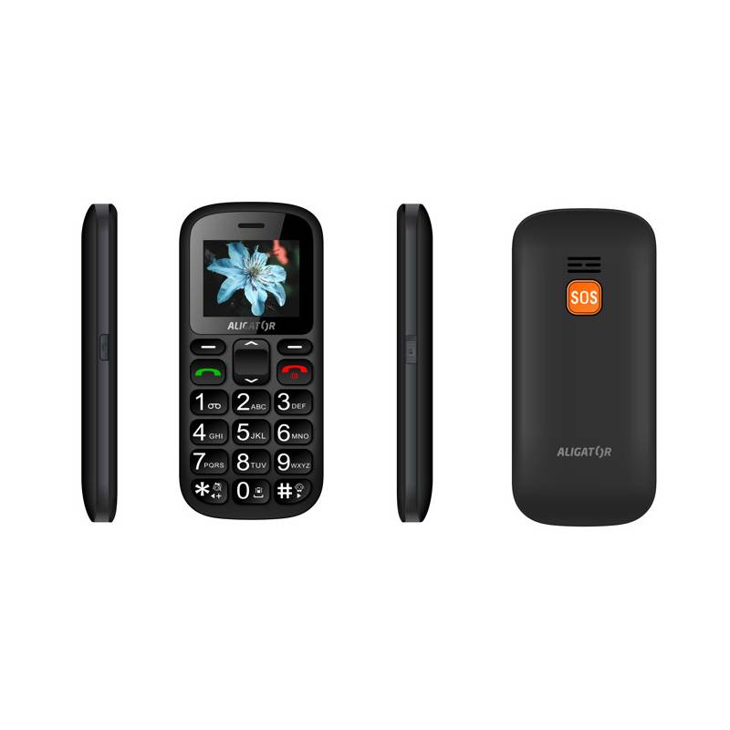 Mobilní telefon pro seniory Aligator A321 Senior Black | Teshop.cz