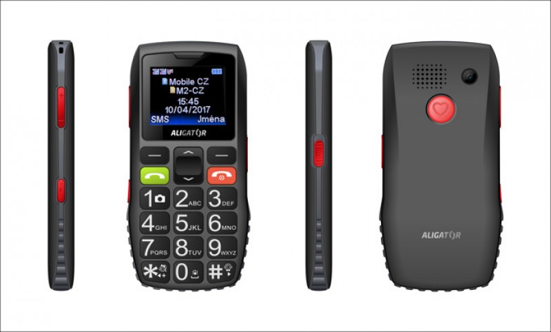 Mobilní telefon pro seniory Aligator A440 Senior Black Gray | Teshop.cz