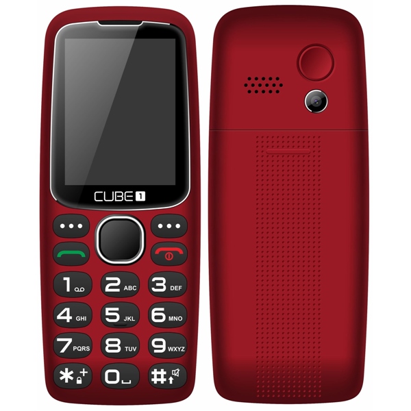 Mobilní telefon Cube1 S300 Senior - červený | Teshop.cz