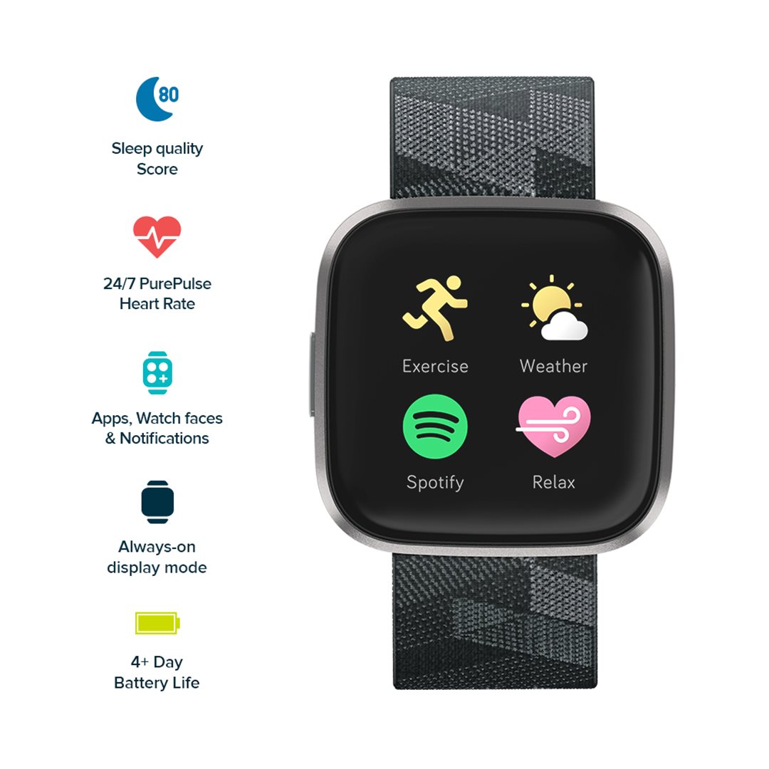 Chytré hodinky Fitbit Versa 2 Special Edition (NFC) - Smoke Woven ...