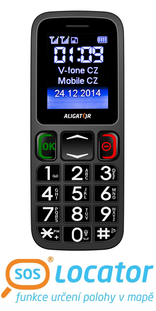 Mobilní telefon pro seniory Aligator A 320 černý | Teshop.cz