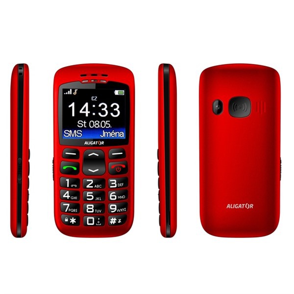 Mobilní telefon pro seniory Aligator A670 Senior Red | Teshop.cz